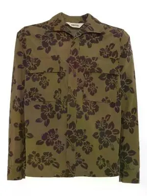 Aspesi Hibiscus-print Cotton Shirt