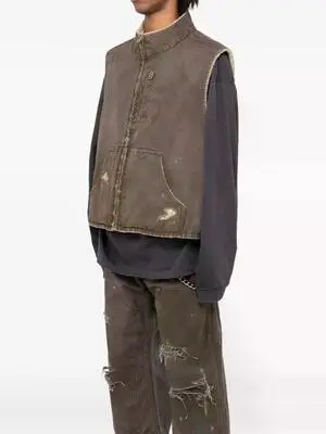 KAMIYA Frayed Pocket Vest - Grey