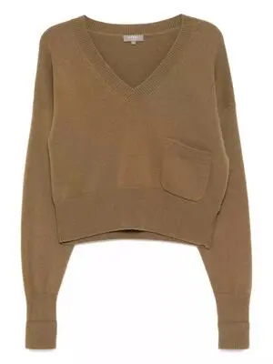 N.peal Cropped V-neck Sweater