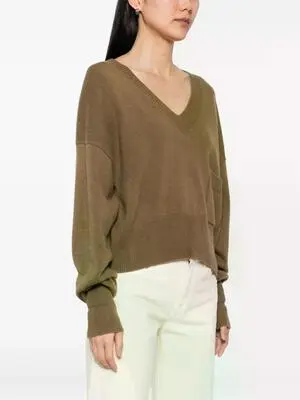N.peal Cropped V-neck Sweater