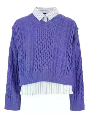 JUUN.J Cable-knit Layered Sweater