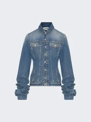 JEAN PAUL GAULTIER Vintage Denim Jacket With Oversized Sleeves - Blue