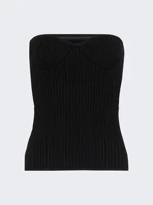 JEAN PAUL GAULTIER Ribbed Knit Wool Corset - Black
