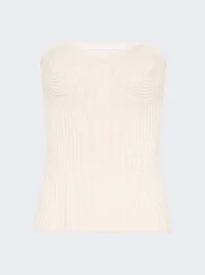JEAN PAUL GAULTIER Ribbed Knit Wool Corset White