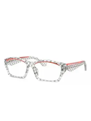 ALAIN MIKLI Check-pattern Rectangle Eyeglasses