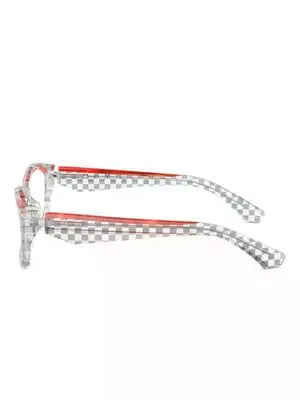 ALAIN MIKLI Check-pattern Rectangle Eyeglasses