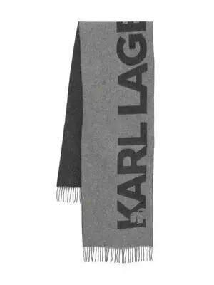 Karl Lagerfeld Fringed Scarf - Grey