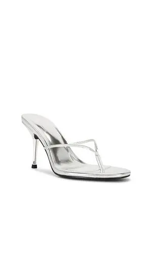 Femme La Osaka Metallic Stiletto Sandals - Silver