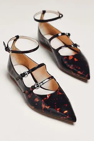 Maeve Triple-strap Mary Jane Flats - Tortoise
