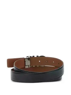 FERRAGAMO Gancini Buckle Leather Belt - Black