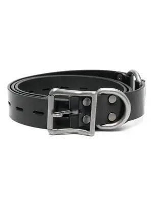 Martine Rose Leather Belt With Ring Hardware - Black