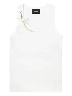 Simone Rocha Pearl-chain-embellished Tank Top - White
