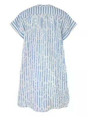 Saloni Striped Embroidered Dress
