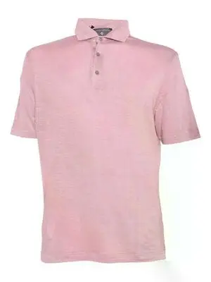 FILIPPO DE LAURENTIIS Linen-blend Polo Shirt Pink