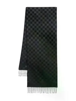 Karl Lagerfeld Check-pattern Wool Scarf - Blue