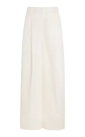 SLOAN Boyfriend Pleated Wool Trousers