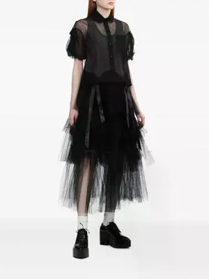 Simone Rocha Sheer Puff-sleeve Shirt