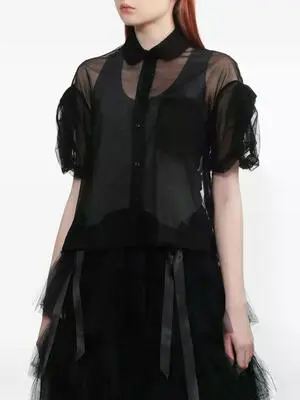 Simone Rocha Sheer Puff-sleeve Shirt