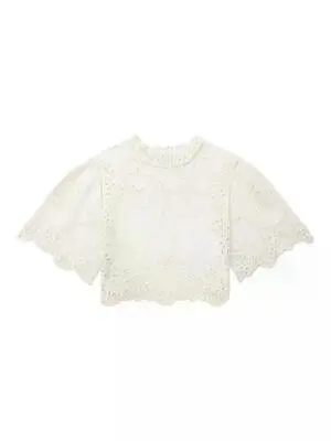 Sea Embroidered Bell-sleeve Top