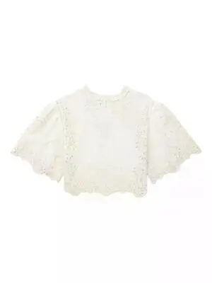 Sea Embroidered Bell-sleeve Top