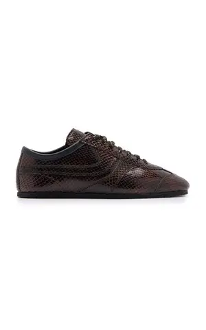 Women's Snake Embossed Leather Sneakers
