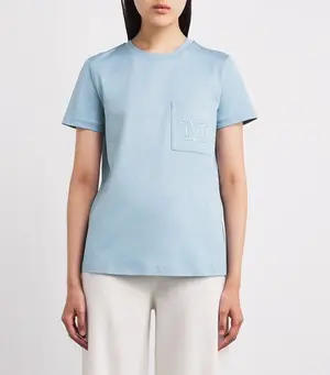 Max Mara Cotton Monogram T-shirt - Blue