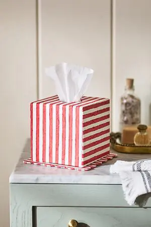 INNER CHILD Scallop Printed Tissue Box Red Stripe