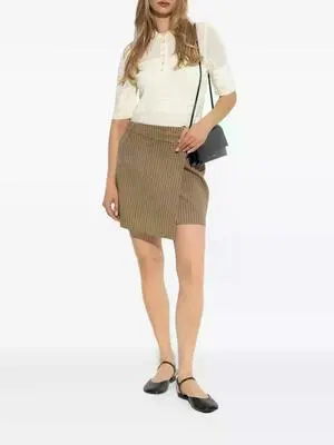 GESTUZ Checked Wrap Skirt