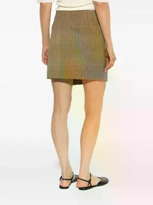 GESTUZ Checked Wrap Skirt