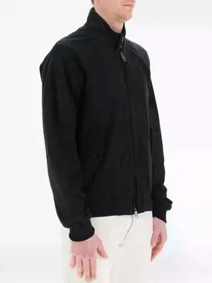 BARACUTA Suede Zip-front Jacket - Black