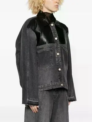 LITKOVSKA Leather-panel Denim Jacket