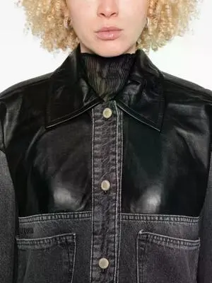 LITKOVSKA Leather-panel Denim Jacket