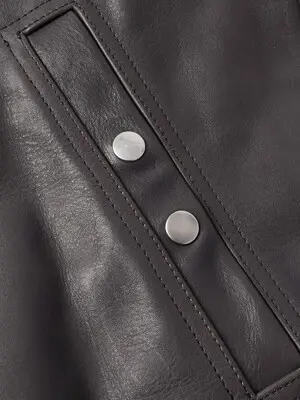 Rick Owens Blixa Leather Jacket - Brown