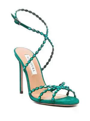 AQUAZZURA 110mm Crystal-embellished Slingback Sandals