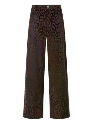 Roberto Cavalli Printed Corduroy Trousers - Brown
