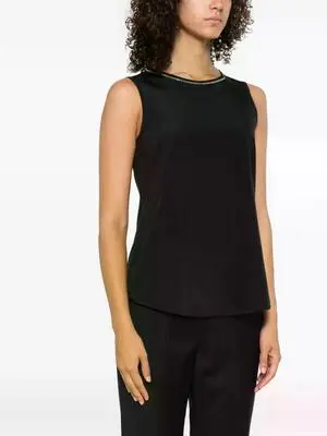 Peserico Embellished Sleeveless Top - Black