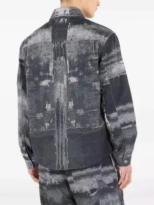 Roberto Cavalli Abstract-print Denim Shirt
