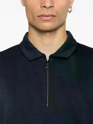 Canali Long-sleeve Zip-neck Sweater - Blue