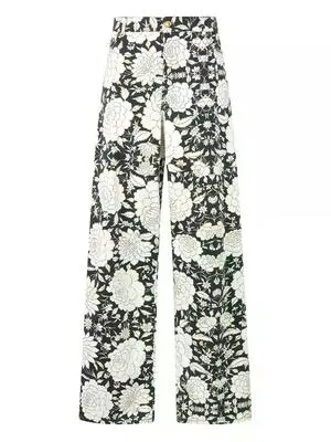 Roberto Cavalli Floral-print High-rise Jeans