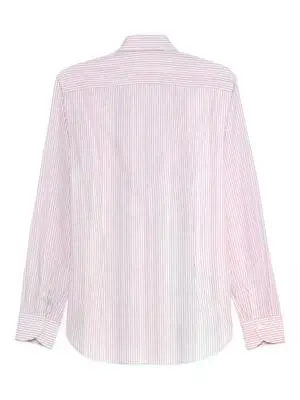 Canali Striped Cotton Shirt - Red
