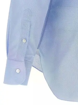 BARBA NAPOLI Honeycomb-pattern Cotton Shirt