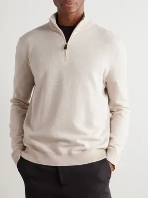 Loro Piana Roadster Cashmere Half-zip Sweater - Neutrals