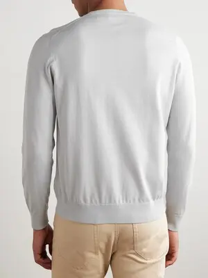 Loro Piana Ice Wish™ Sea Island Cotton Sweater - Gray