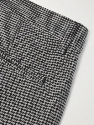 Massimo Alba Stan Straight-leg Pleated Houndstooth Trousers - Gray