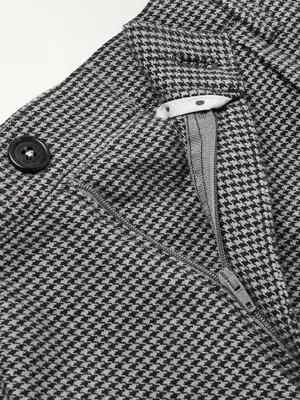 Massimo Alba Stan Straight-leg Pleated Houndstooth Trousers - Gray