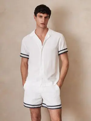 REISS Valbonne | Ché Stripe-cuff Shirt - White