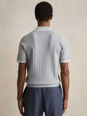REISS Jarvis Micro-cable Half-zip Polo Shirt