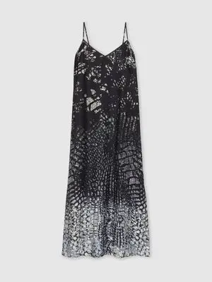 REISS Lornie Printed Maxi Slip Dress