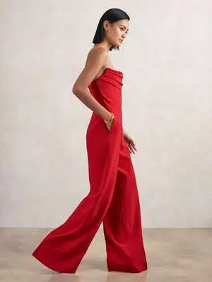 REISS Ayla Structured Strapless Wide-leg Jumpsuit
