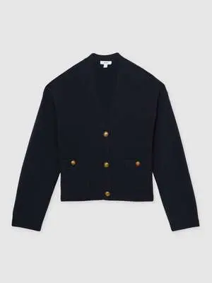 REISS Wool-cashmere Button Cardigan